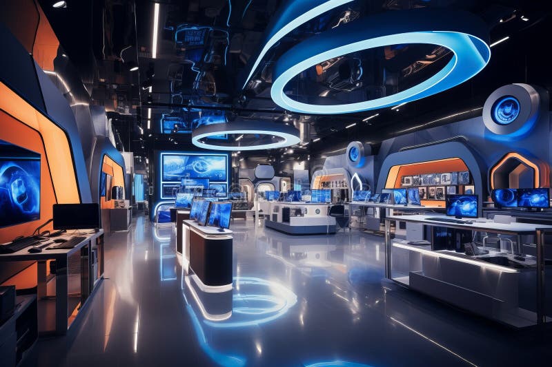 Modern Consumer Electronics Store Interior Stock Photo - Image of ...