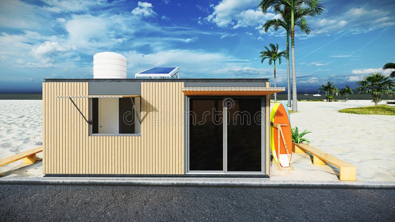 Modern Container Beach Club Stock Photo - Image of vacation, retreat ...