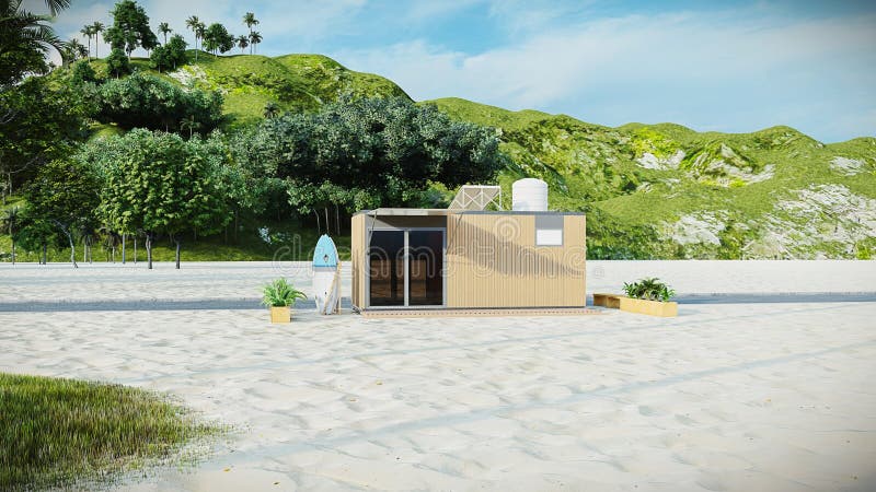 Modern Container Beach Club Stock Photo - Image of lounge, resort ...