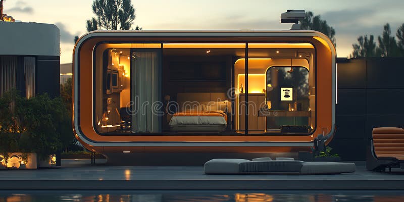 Modern Container Home Design Luxurious Living in a Compact Space Stock ...