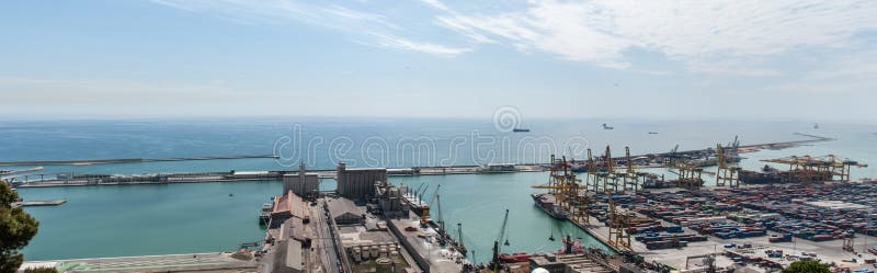 Modern Container Terminal at Dusk Stock Image - Image of quay ...