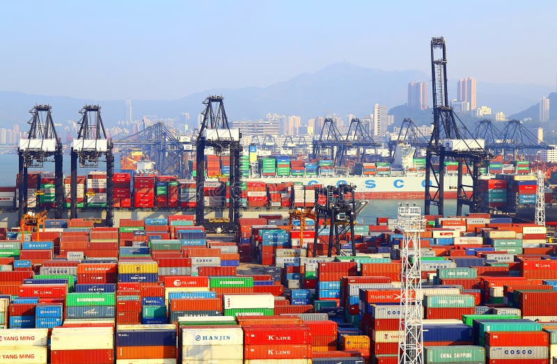 Modern Container Terminals, Hong Kong Editorial Photography - Image of ...