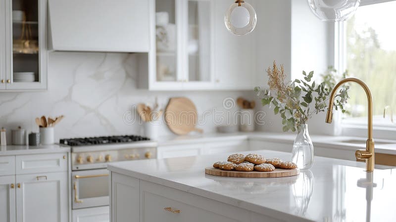 Modern Contemporary Chic Kitchen White Cookies Home Natural Light ...