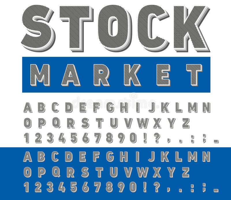 Modern Contemporary Font with 3d Effect Stock Illustration ...