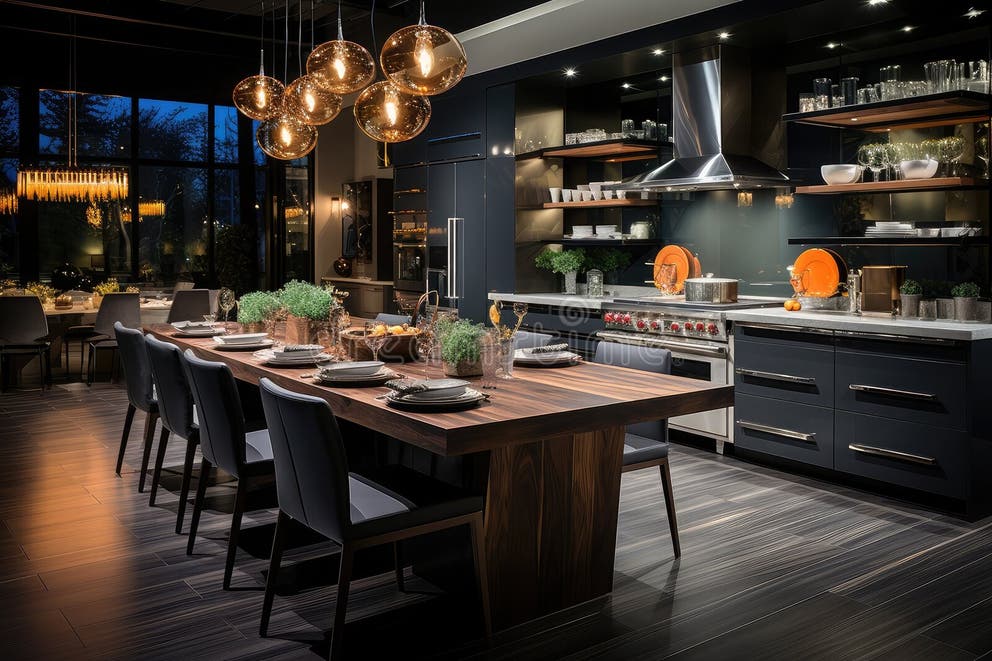 Modern Kitchen Interior Design Maximizing Space Utilization Stock ...