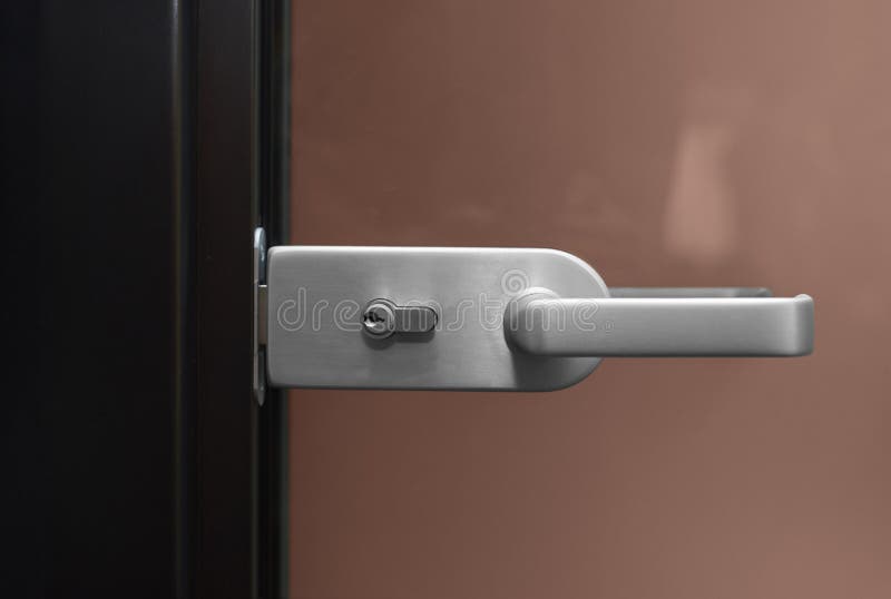 Modern, Contemporary Satin Handle and Keyhole Detail Stock Photo ...