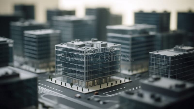 Modern Contemporary Style Model Buildings with Tilt Shift Effect ...