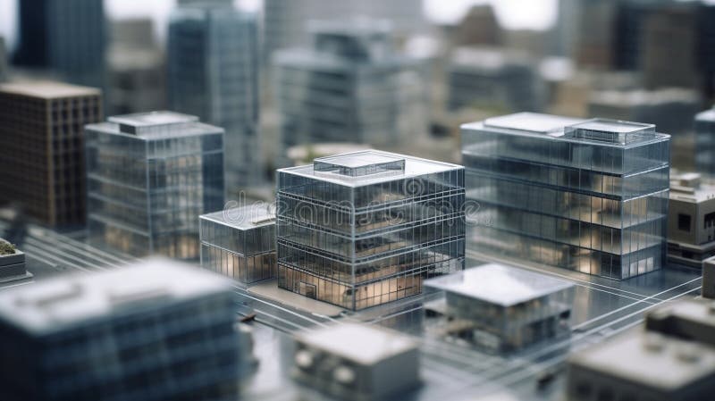 Modern Contemporary Style Model Buildings with Tilt Shift Effect ...