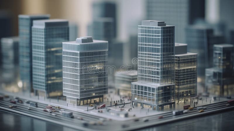 Modern Contemporary Style Model Buildings with Tilt Shift Effect ...