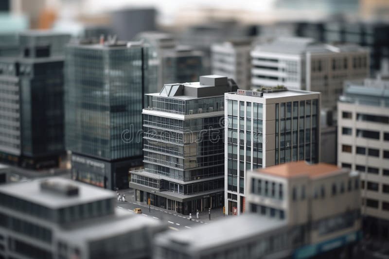 Modern Contemporary Style Model Buildings with Tilt Shift Effect ...