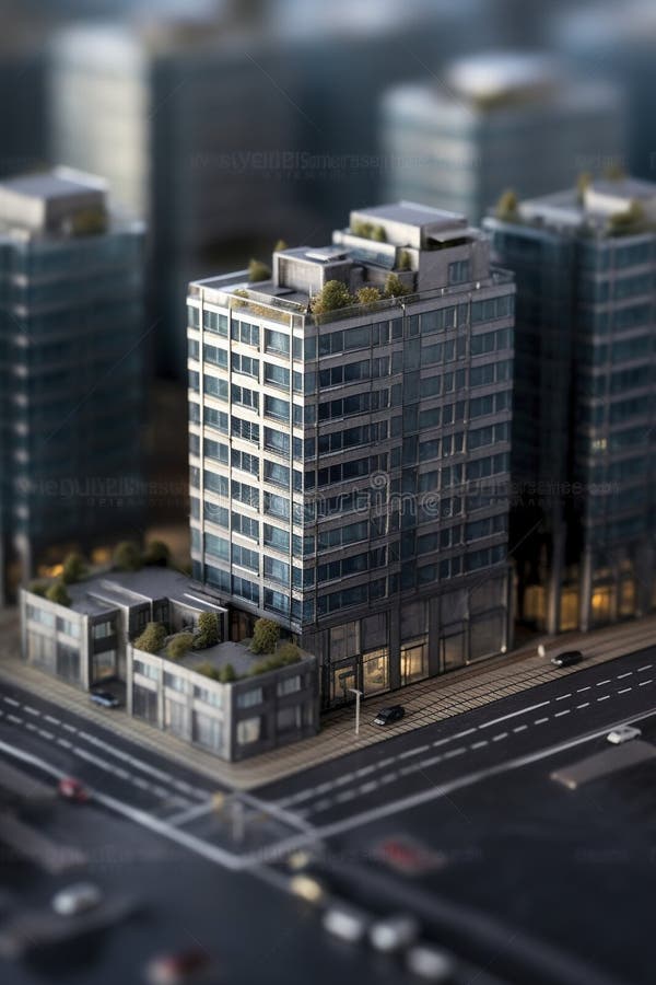 Modern Contemporary Style Model Buildings with Tilt Shift Effect ...