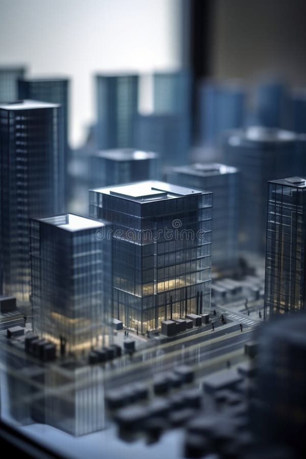 Modern Contemporary Style Model Buildings with Tilt Shift Effect ...
