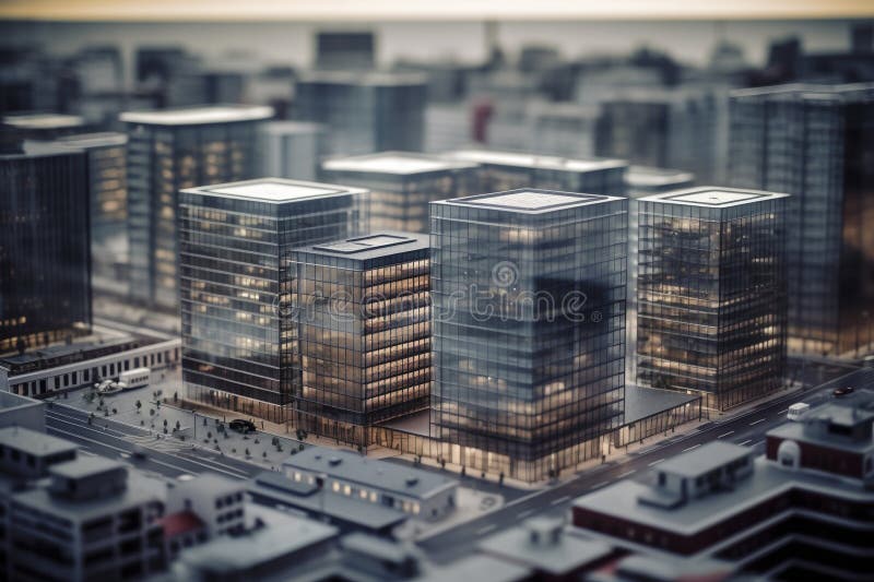 Modern Contemporary Style Model Buildings with Tilt Shift Effect ...