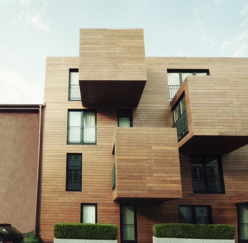 Modern Contemporary Wood Sided Building Stock Illustration ...