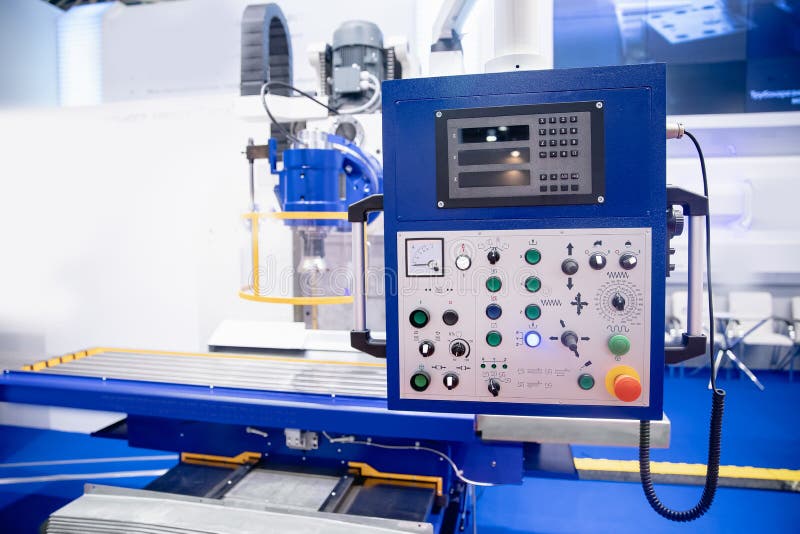 Modern Control Panel CNC Metalworking Machine. Industry Automation ...