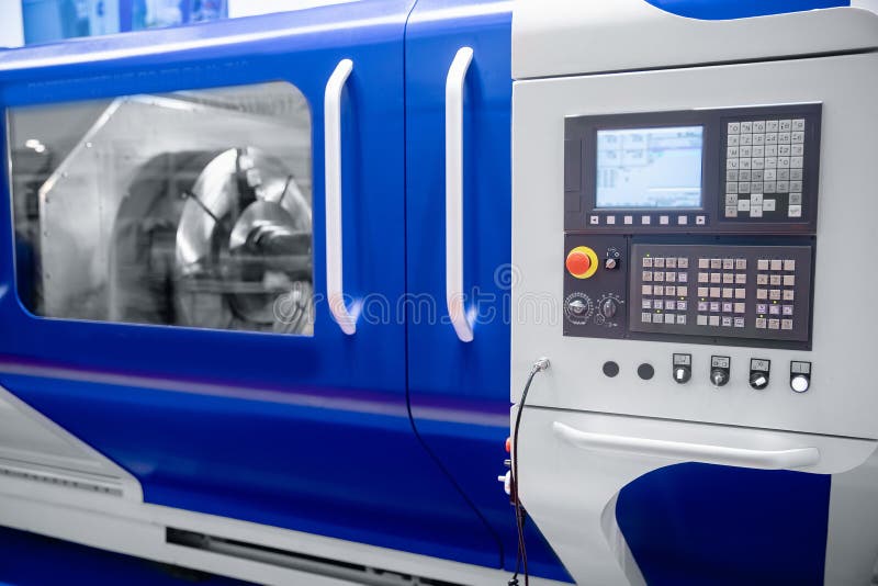 Modern Control Panel CNC Metalworking Machine. Industry Automation ...