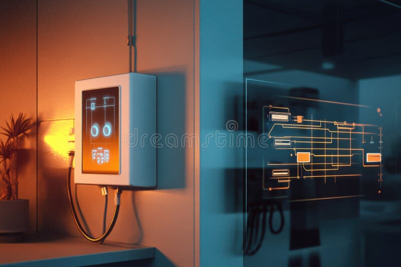 Modern Control Panel with Illuminated Display in a High-tech ...