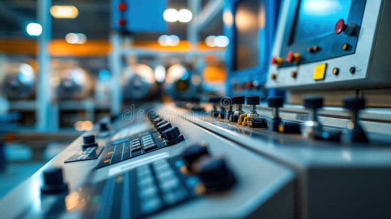 Modern Control Panel in an Industrial Factory Stock Illustration ...