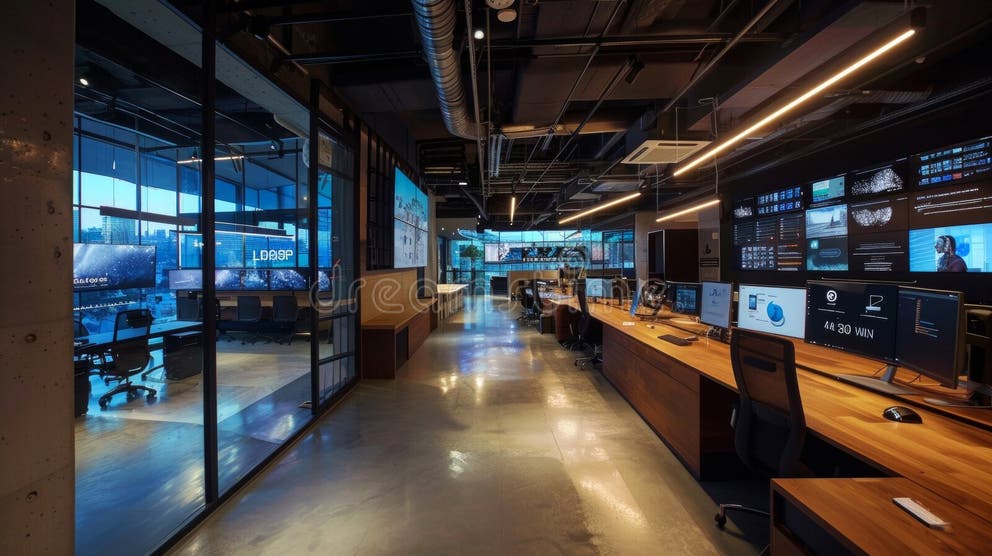 Modern Control Room with Advanced Technology and Sleek Design. Spacious ...