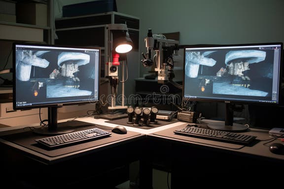 Modern Control Room with Multiple Screens Displaying Real-time ...