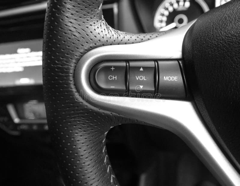 Modern Control Wheel in Car Stock Photo - Image of function, white ...