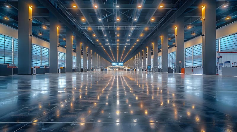 Modern Convention Hall Awaits Guests: Clean Lines, Open Space. Concept ...