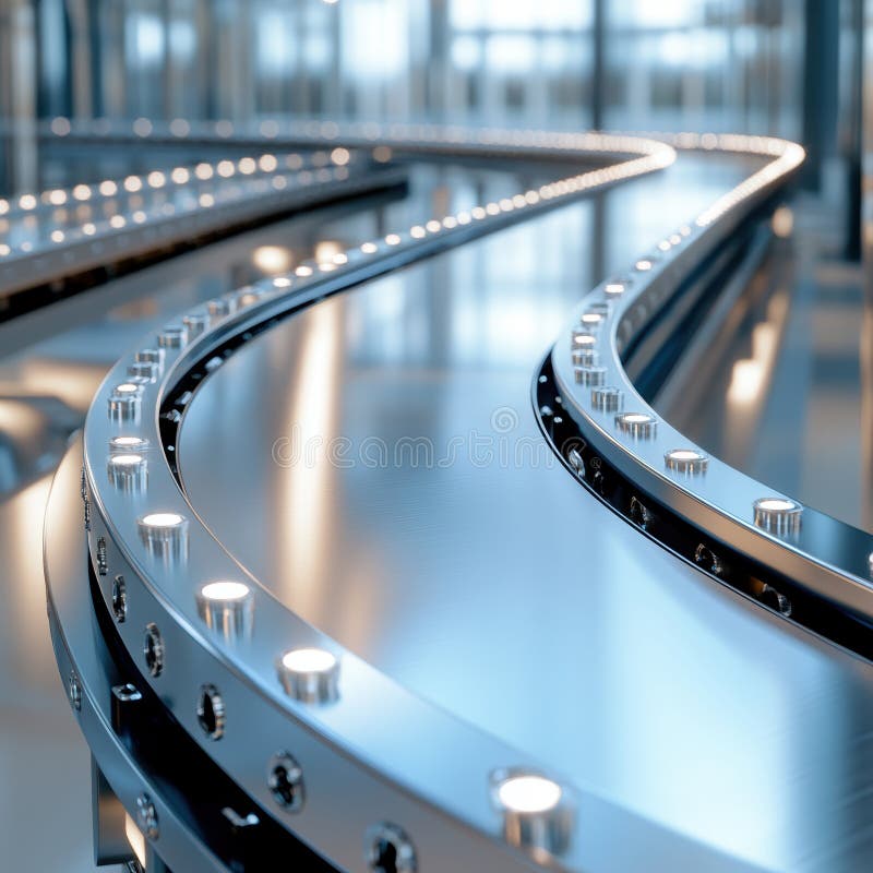 Modern Conveyor Belt System in Industrial Warehouse Environment for ...