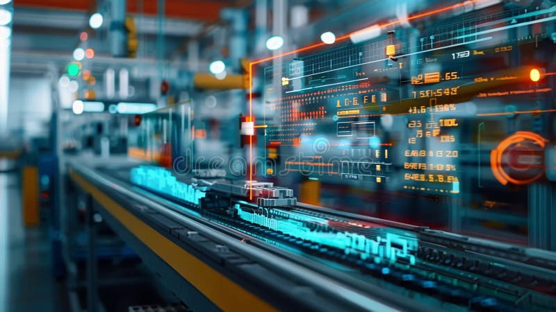 Modern Conveyor Belt System Showing Automation Process with Futuristic ...
