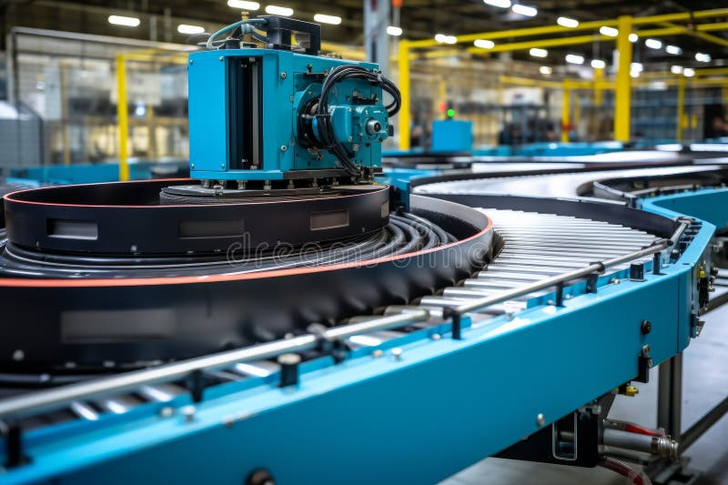 Modern Conveyor System in a Manufacturing Facility Efficiently ...