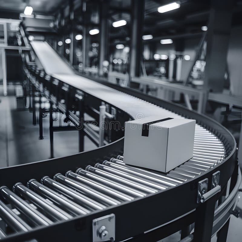 Modern Conveyor System Showcases Efficient Logistics in an Industrial ...