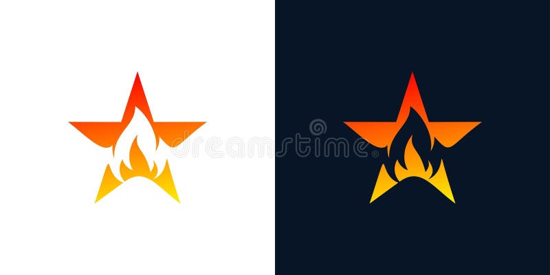 Modern and Cool Fire Star Logo Design Stock Vector - Illustration of ...