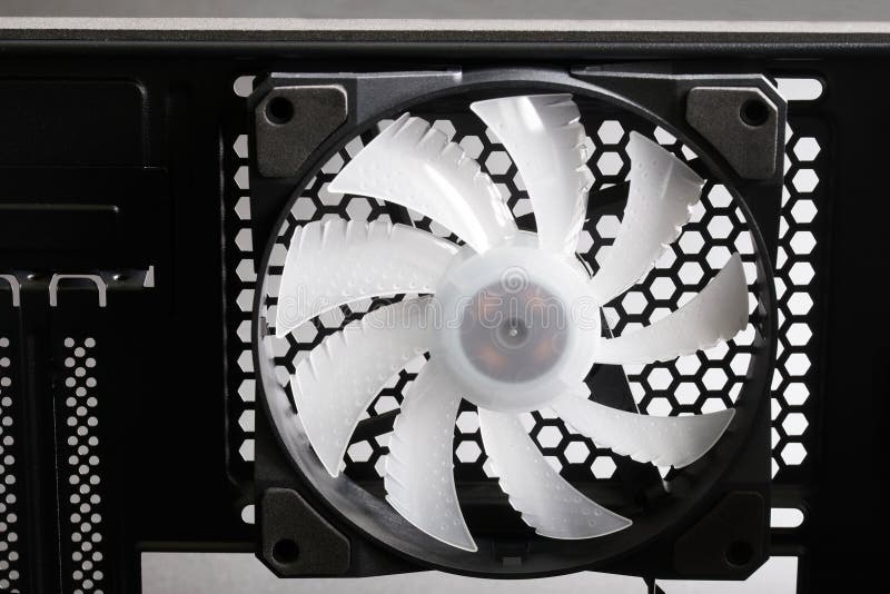 A Modern Cooler for Cooling the Computer System Unit. View from Inside ...