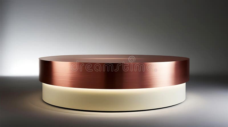Modern Copper-Colored Coffee Table with Subtle Lighting Stock Illustration - Illustration of ...