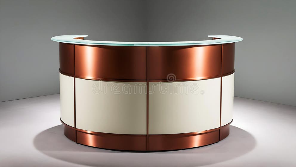 Modern Copper and Cream Reception Desk Stock Illustration ...