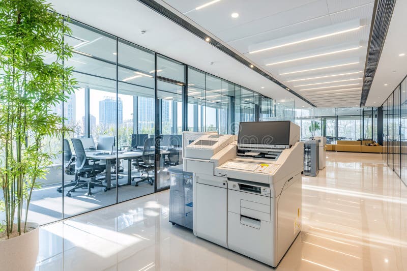 Modern Copy Machine on in Bright Office Stock Illustration ...