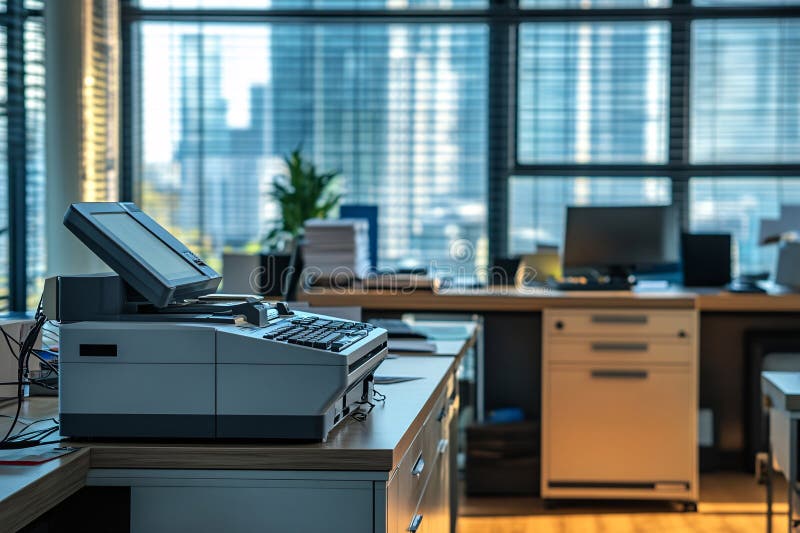 Modern Copy Machine in Office Stock Illustration - Illustration of ...