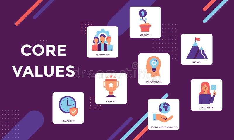 Modern Core Values Icon Set for Web Stock Vector - Illustration of ...