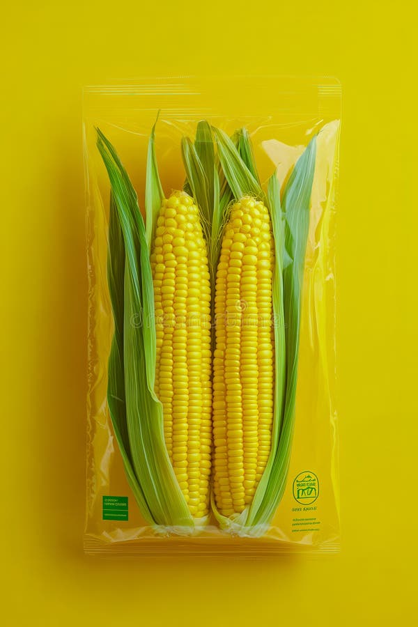 Modern Corn Packaging Design Featuring Vibrant Yellow and Green Hues ...