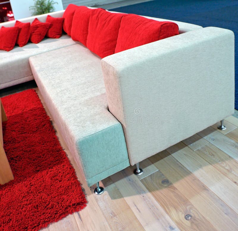 Modern corner sofa stock image. Image of carpet, decor - 14471843