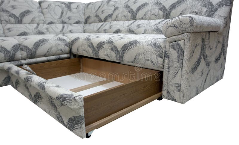 Modern Corner Sofa with Box Stock Photo - Image of armrest, decorative ...