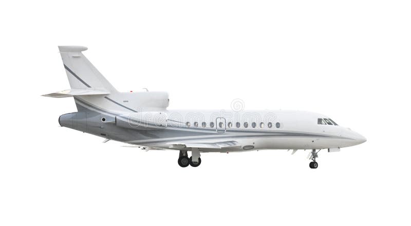 Modern Corporate Business Jet during Flight, Isolated on White ...