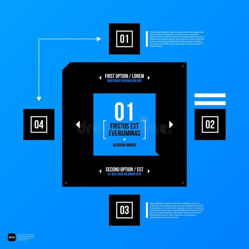 Modern Corporate Graphic Template with Black Elements on Blue ...