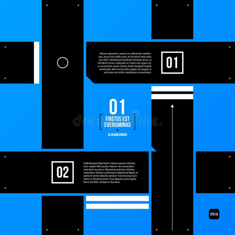 Modern Corporate Graphic Template with Black Elements on Blue ...