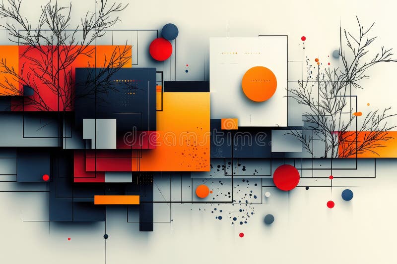 Modern Corporate Infographic with Geometric Shapes Stock Image - Image ...