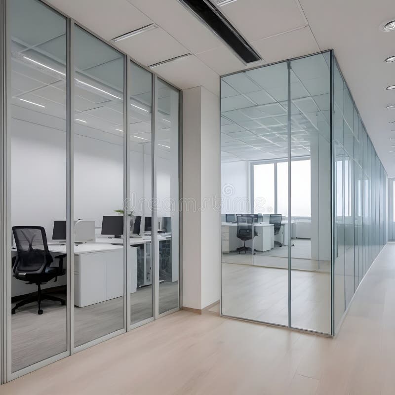 Modern Corporate Office Space with Desks and Computers during Daylight ...
