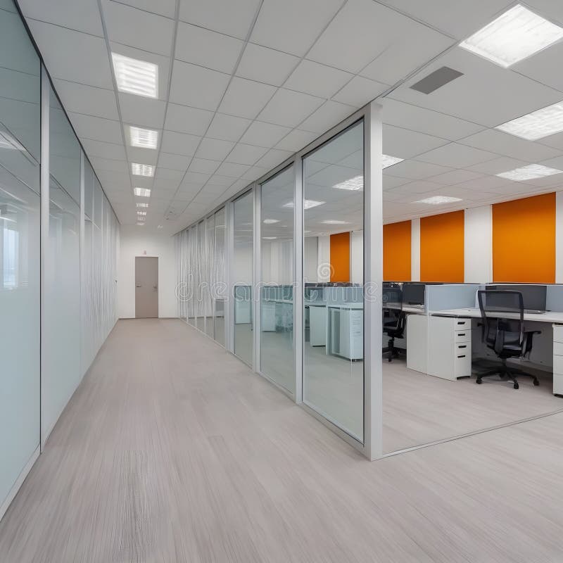 Modern Corporate Office Space with Desks and Computers during Daylight ...