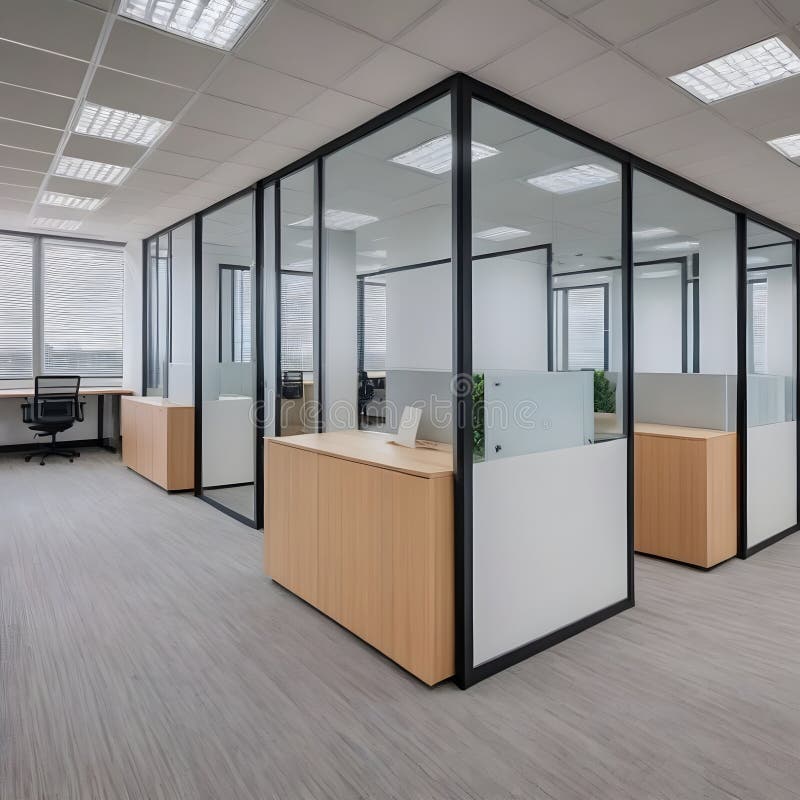 Modern Corporate Office Space with Desks and Computers during Daylight ...