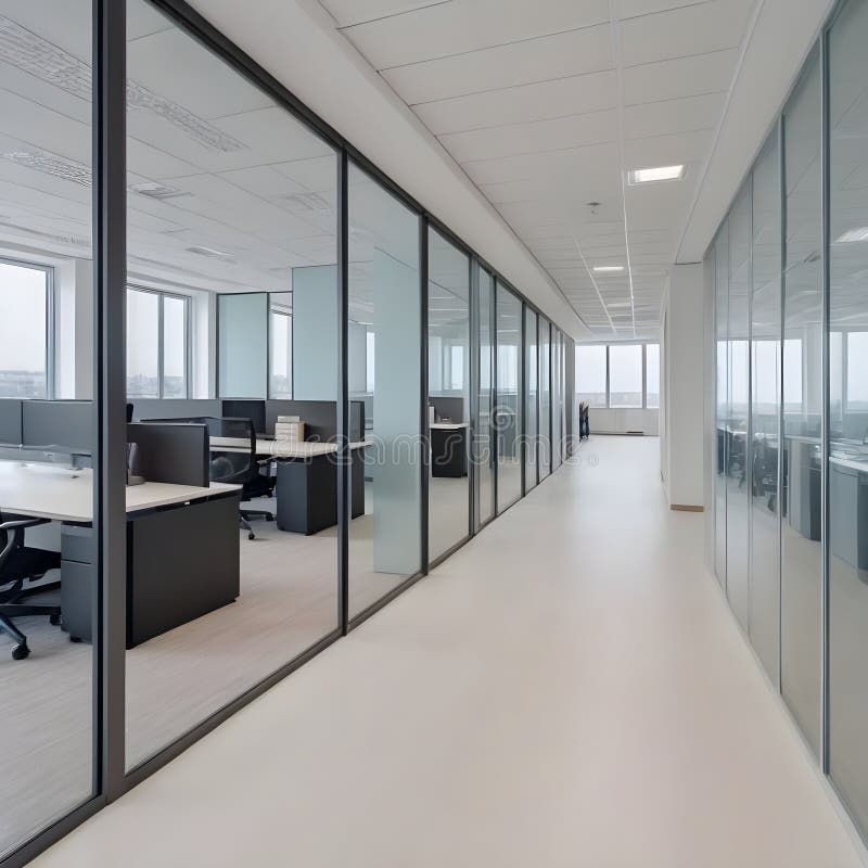 Modern Corporate Office Space with Desks and Computers during Daylight ...