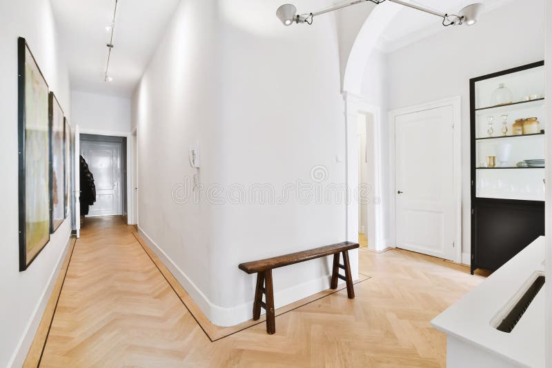Modern corridor design stock photo. Image of interior - 222991112