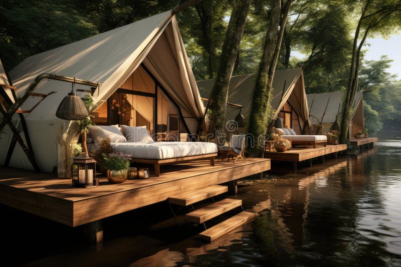 Modern cottage at the lake stock image. Image of landscape - 302073293